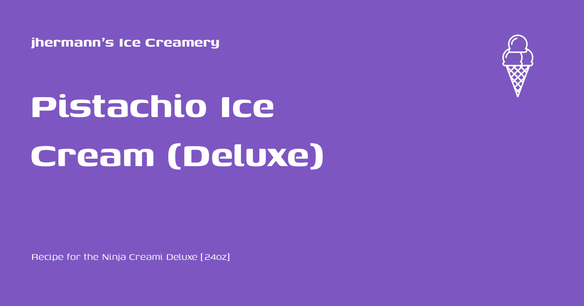 Pistachio Ice Cream (Deluxe) - jhermann's Ice Creamery